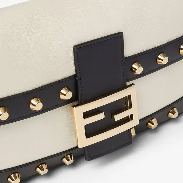 Fendi Baguette® 26424 Pergamena Leather Bag With Studs